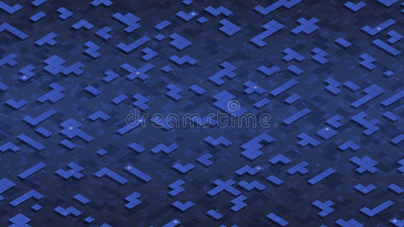 Abstract City Map Composed of Dark Blue Geometric Shapes. Top Down View ...