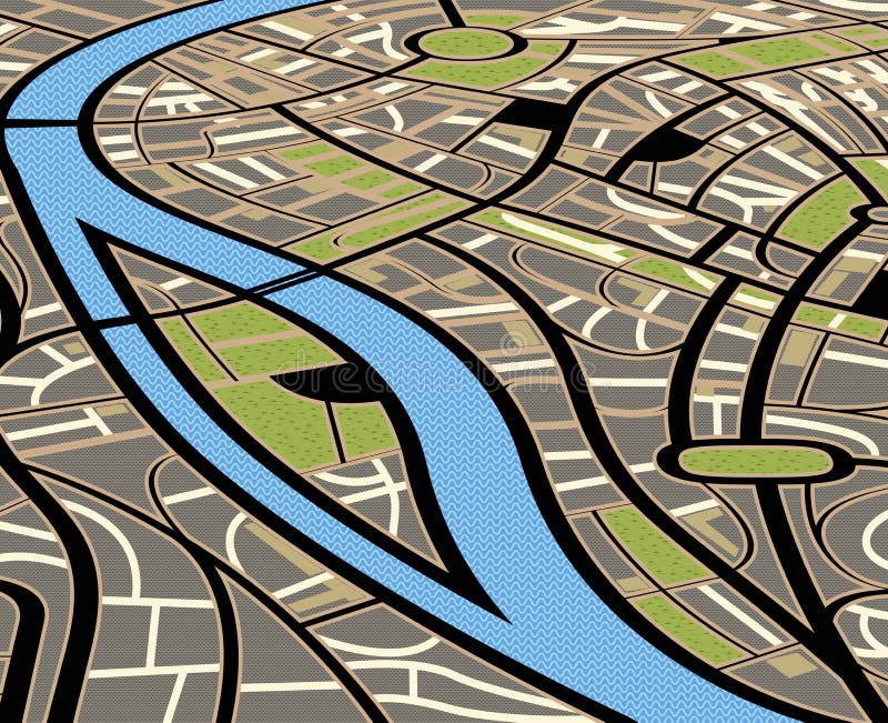 Abstract City Map Illustration Stock Vector - Illustration of ...