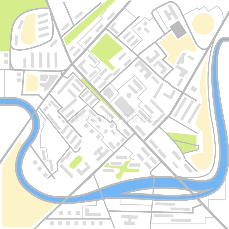 Map of Generic Urban City in Perspective Angle Stock Illustration ...