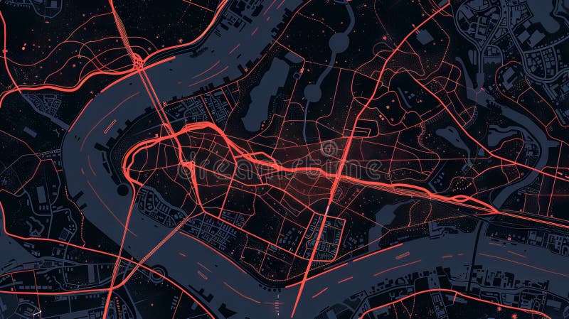 Abstract City Map Illustration with a Minimalist Aesthetic for ...