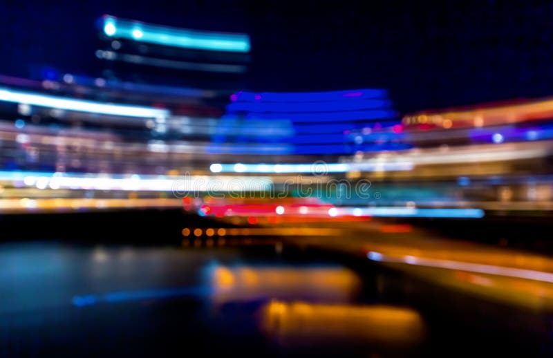 Abstract City Night Lights Blurred Urban Background Stock Image - Image ...