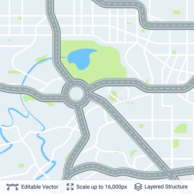 Abstract city plan. stock vector. Illustration of navigation - 99364407