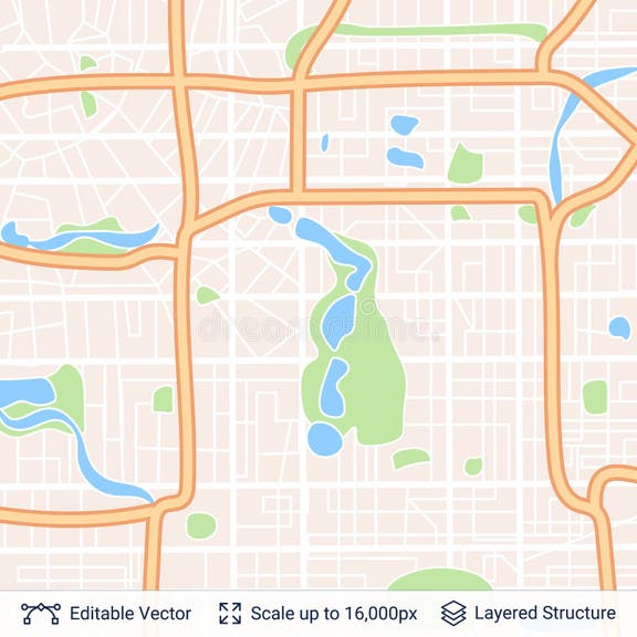 Abstract city plan. stock vector. Illustration of route - 99364732