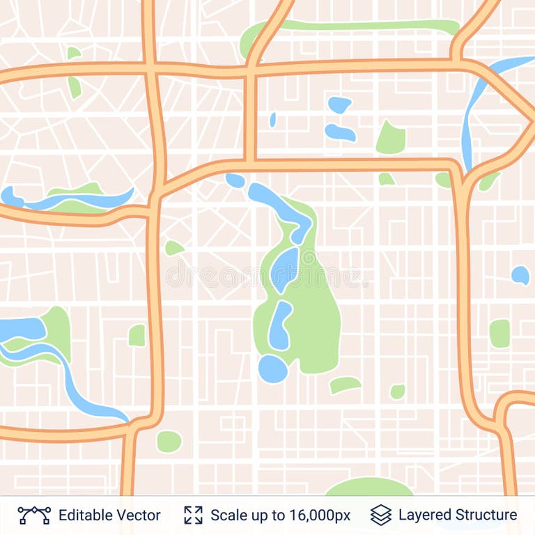Abstract city plan. stock vector. Illustration of route - 99364732