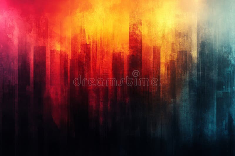 Abstract City Skyline Burning in Vivid Colors Background. Generated by ...