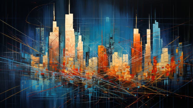 Abstract city skyline stock illustration. Illustration of densely ...