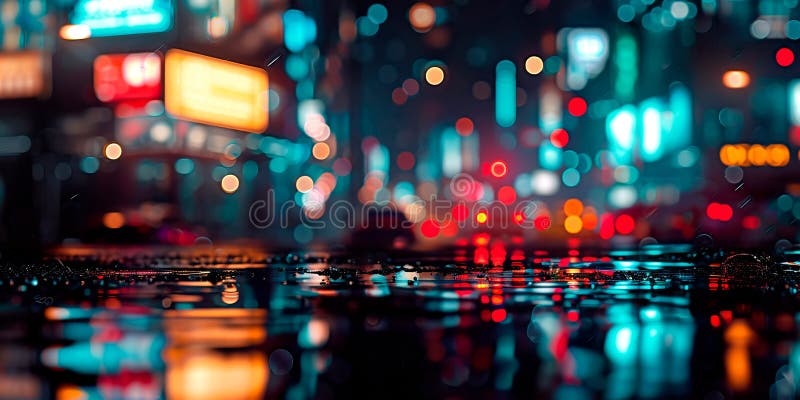 Abstract Cityscape with Bokeh Lights Representing City Lights, Abstract ...