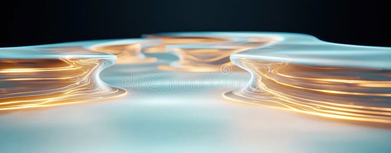 Abstract Cityscape with Flowing Light Patterns and Smooth Surfaces ...