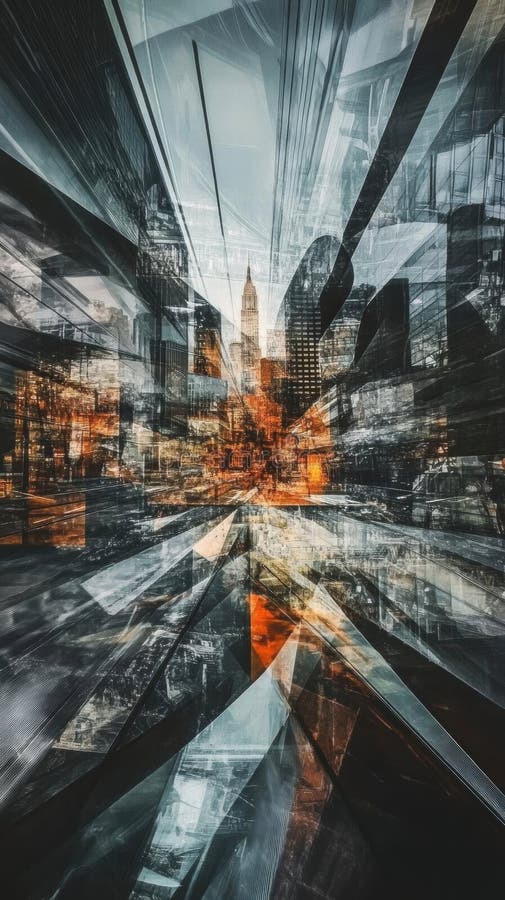 Abstract Cityscape, Layers of Reality Stock Image - Image of ...