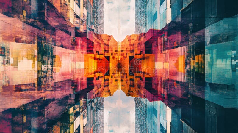 Abstract Cityscape Reflection. AI Generated Stock Illustration ...