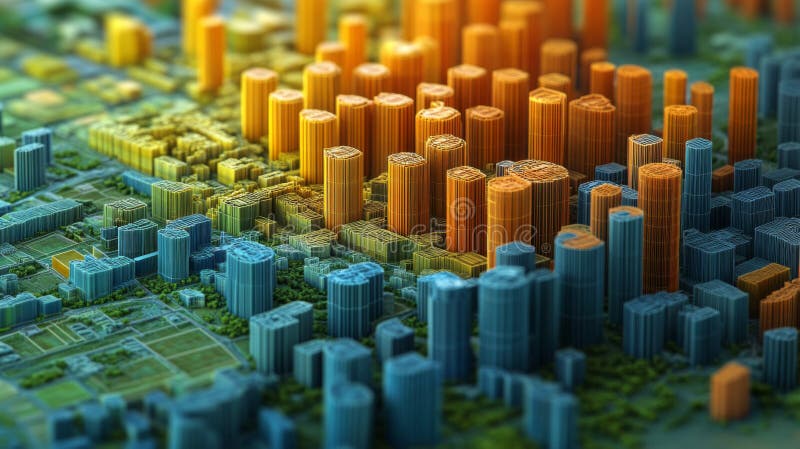 Abstract Cityscape Representing Urban Density and Growth Stock ...