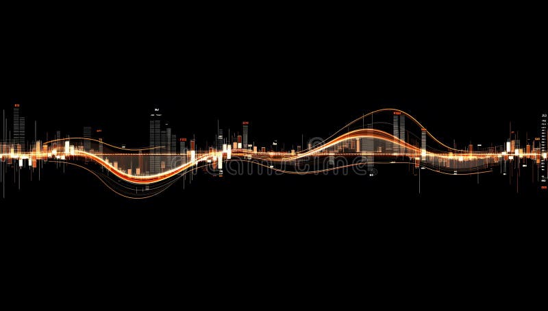 Abstract Cityscapes Depicted As a Sonic Wave Form Stock Illustration ...