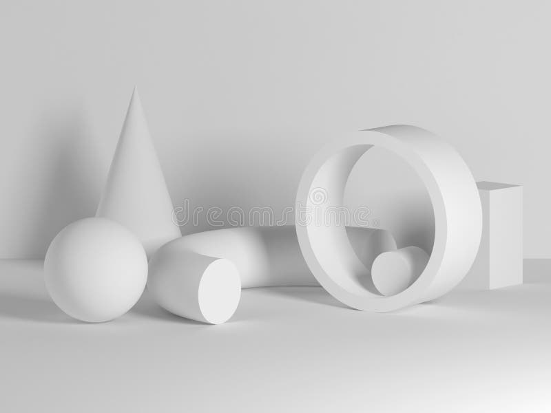 3d Still Life, Primitive Geometric Shapes Stock Illustration ...