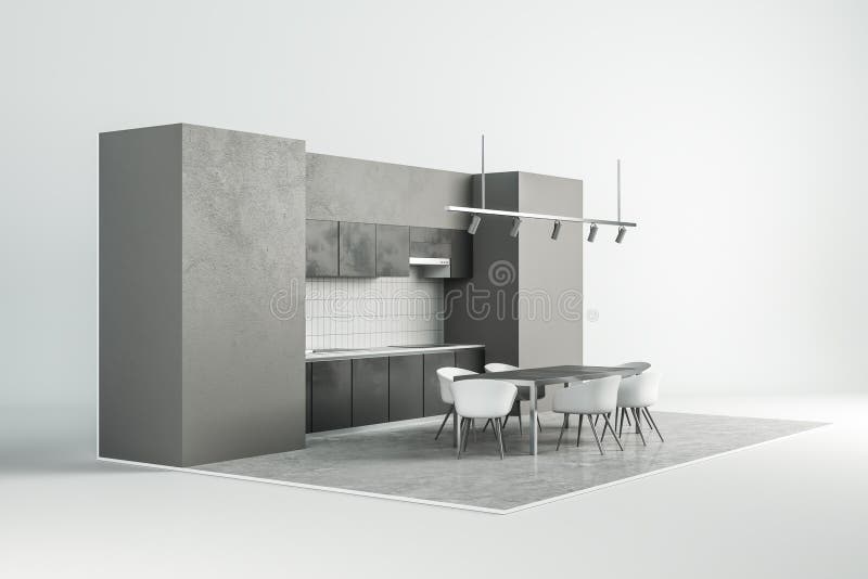 Abstract clean kitchen stock illustration. Illustration of lamp - 134520733