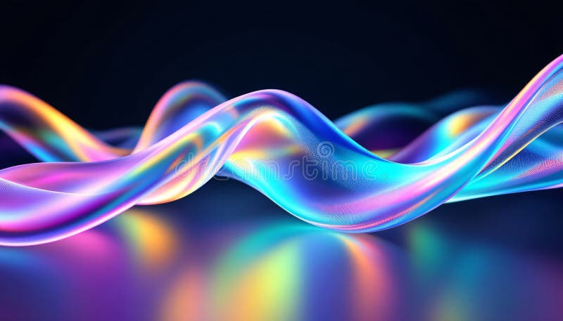 Abstract Clear Liquid Glass Ribbon on Transparent Background Stock ...