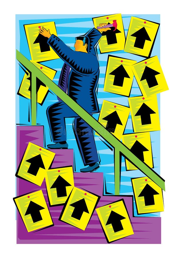 Abstract Clip Art of Business Moving Up. Concept Business Vector ...