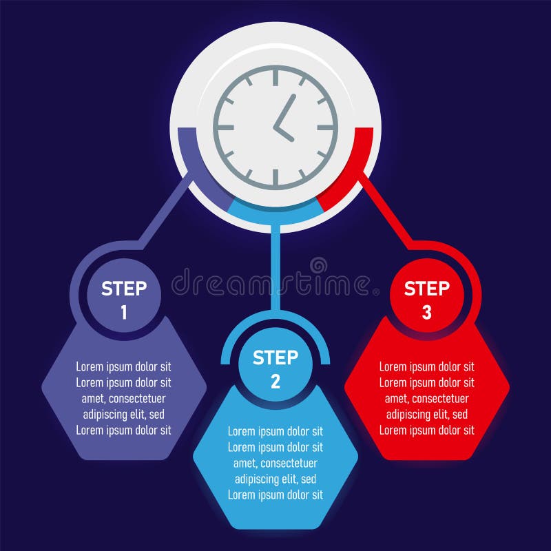 Abstract Clock with Colored Elements of Infographics. Vector ...
