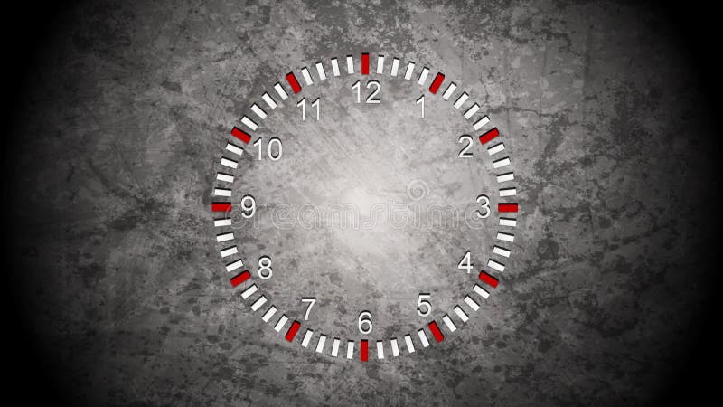 Abstract Clock with Moving Arrows Animation on Black Background ...