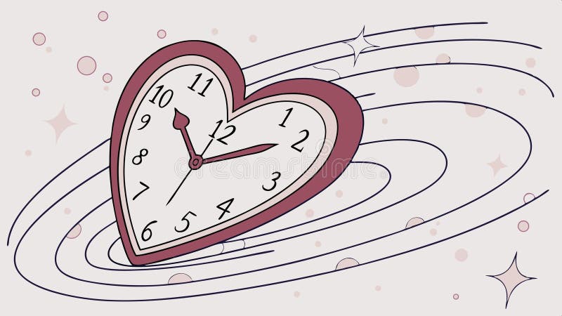 Abstract Clock with Heart Shape Time and Love Concept Vector Design ...