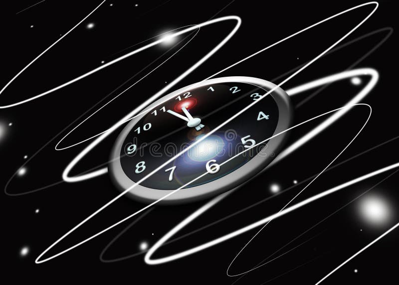Abstract clock in space stock illustration. Illustration of hour - 14058968