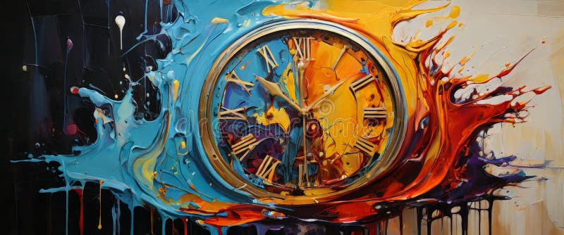 Abstract Clock Design Colorful Paint Splatter Stock Photos - Free & Royalty-Free Stock Photos ...