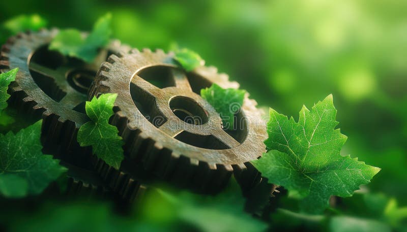 Abstract Clockwork Mechanisms Intertwined with Lush Vines a Visual ...