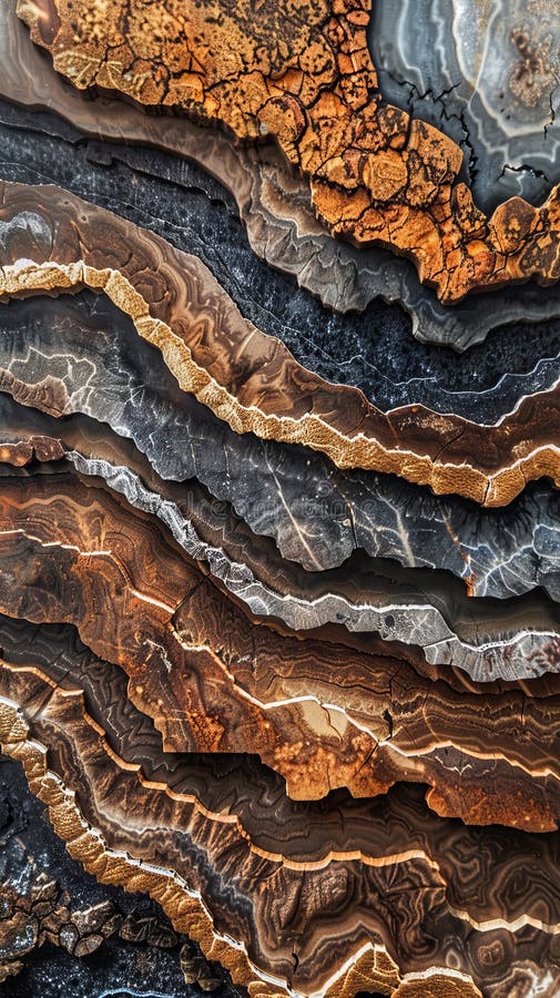 Abstract Close-up of Agate Rock Layers with Vibrant Colors and Textures ...