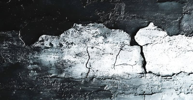 Abstract Close Up of Black Paint Peeling Off White Wall Revealing ...