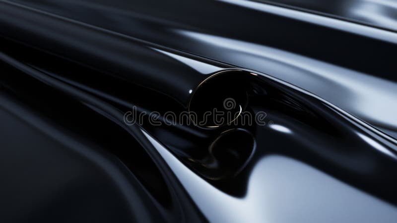 Abstract Close-Up of a Black, Shiny, Curved Surface Stock Illustration ...