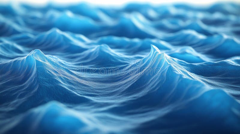 Abstract Close-Up of Blue Water Waves Stock Illustration - Illustration ...