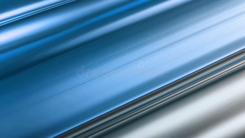 Abstract Close-up of Brushed Metallic Surfaces in Blue and Silver with ...
