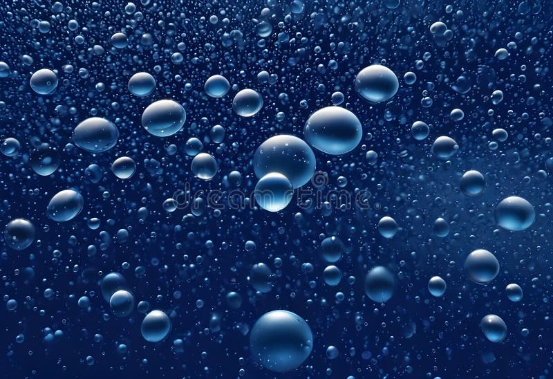 Abstract Close-up of Bubbles in Water, Reflecting Light and Creating a ...
