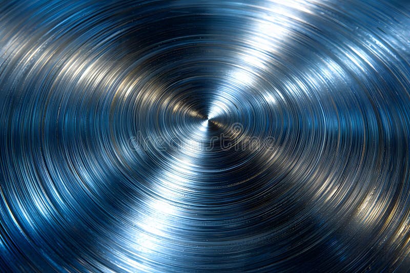 Abstract Circular Metal Pattern with Blue Lighting for Design and ...