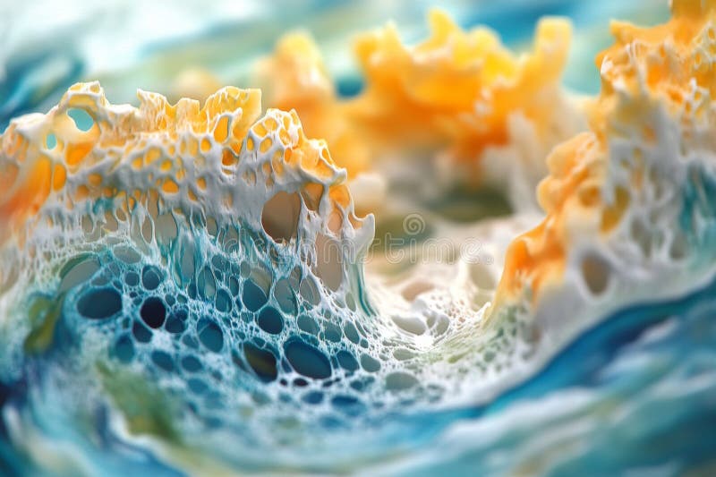 Abstract Close-Up of Colorful Flowing Patterns Inspired by Ocean Waves ...