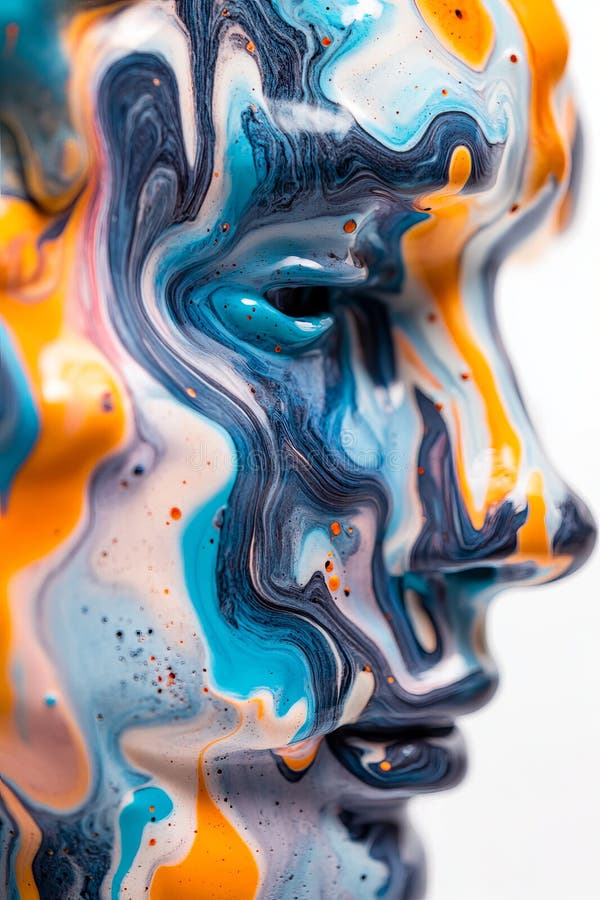 Abstract Close-up of Colorful Liquid Shape with Unique Melting Bold ...