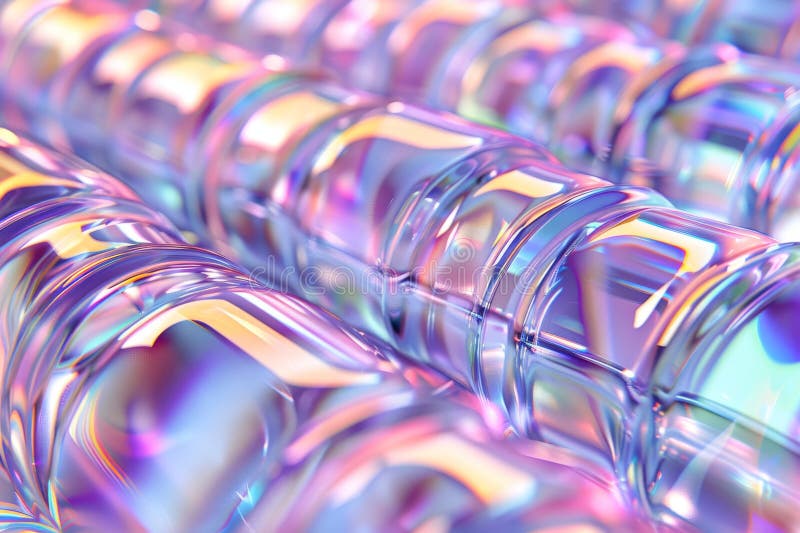 Abstract Close Up of Colorful Translucent Tubes with a High Tech ...