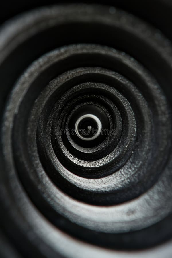 Abstract Close-Up of Concentric Metal Rings Creating a Tunnel-Like ...