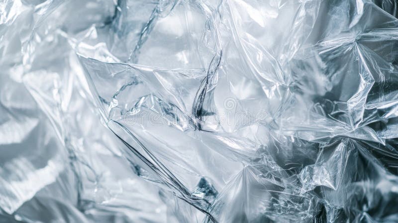 Abstract Close-Up of Crumpled Transparent Plastic Stock Illustration ...