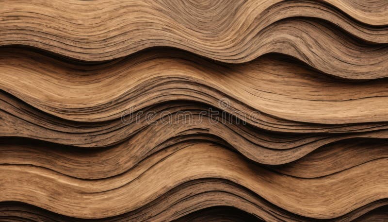 Abstract Close-Up of Curved Wooden Sheets Displaying Natural Patterns ...