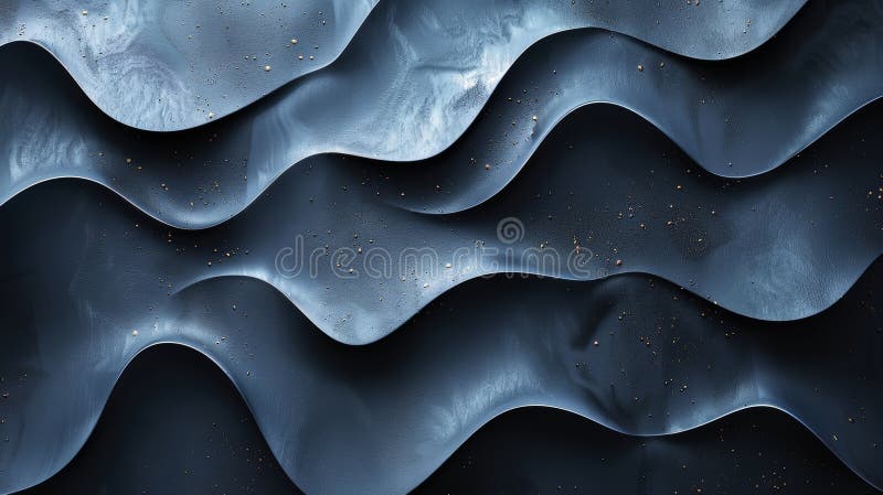 Abstract Close-up of Dark Blue Wavy Patterns Creating a Fluid and ...