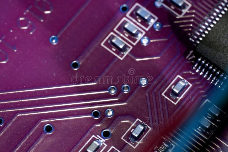 Abstract Close Up of Electrical Computer Circuit for Background Stock ...