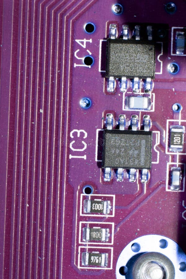 Abstract Close Up of Electrical Computer Circuit for Background Stock ...