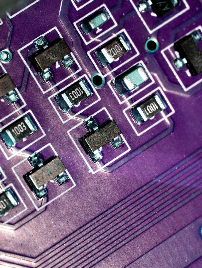 Abstract Close Up of Electrical Computer Circuit for Background Stock ...