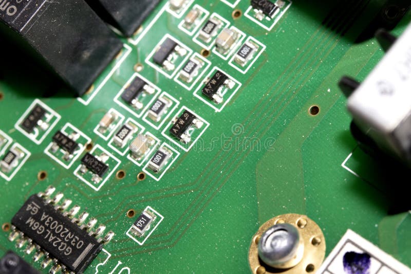 Abstract Close Up of Electrical Computer Circuit for Background Stock ...