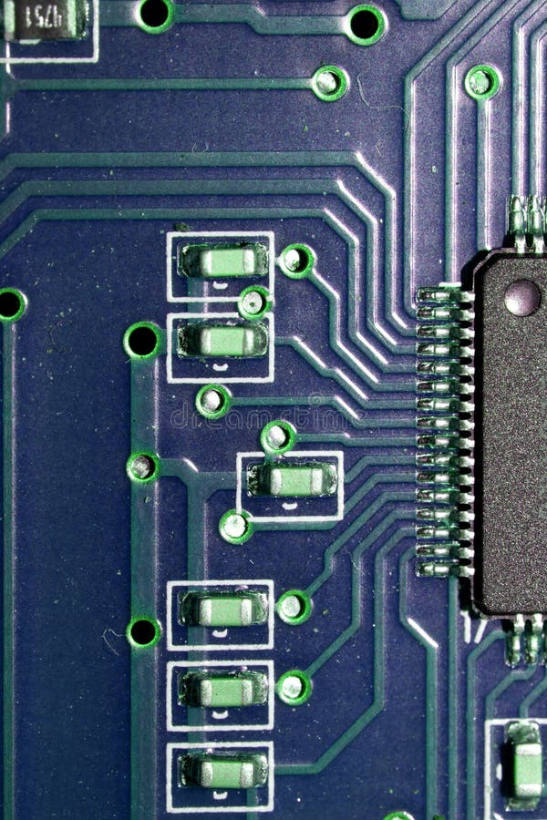 Abstract Close Up of Electrical Computer Circuit for Background Stock ...