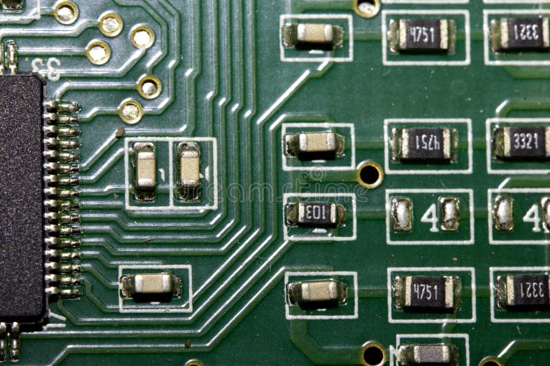 Abstract Close Up of Electrical Computer Circuit for Background Stock ...