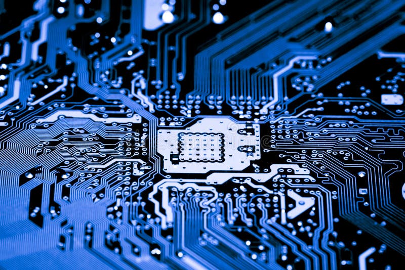 Abstract Close Up of Electronic Circuits in Technology on Mainboard ...