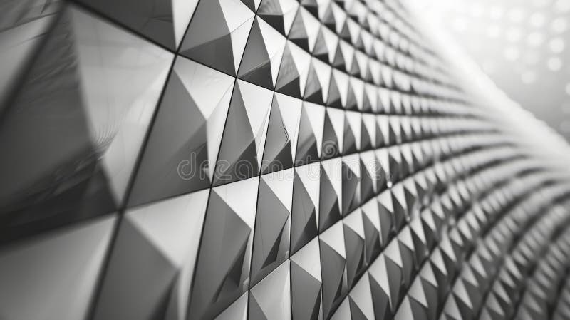 Abstract Close-up of Geometric Tiled Surface in Black and White. Modern ...