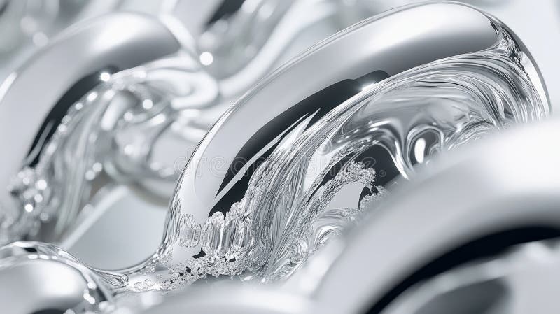 Abstract Close Up, Gleaming, Reflective, Metallic Forms, Industrial ...