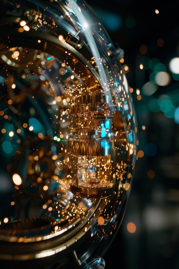 Abstract, Close-up Image of Gears and Mechanisms in a Complex Machine ...